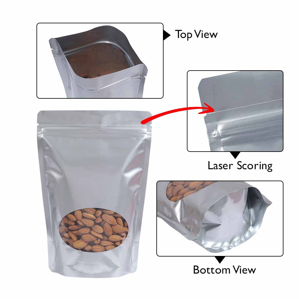 Oval Window Stand Up Pouches | Pouchmakers canada