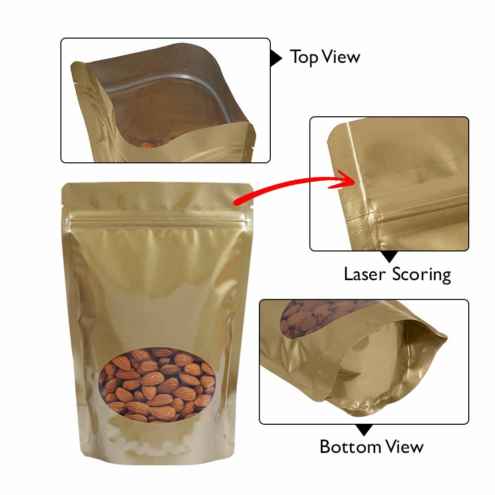 Oval Window Stand Up Pouches | Pouchmakers canada