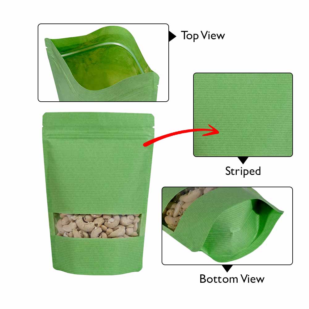 Rectangle Window Kraft Stand Up Pouches | Pouchmakers canada