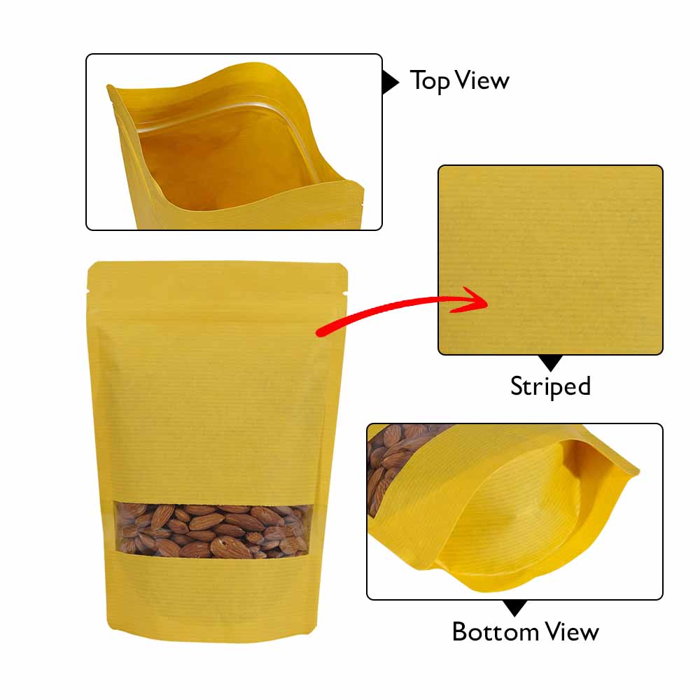 Rectangle Window Kraft Stand Up Pouches | Pouchmakers canada