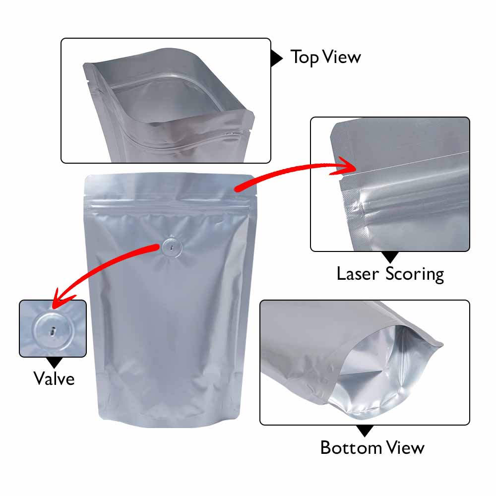Stand Up Pouches with Valve (Coffee bags) - Pouchmakers